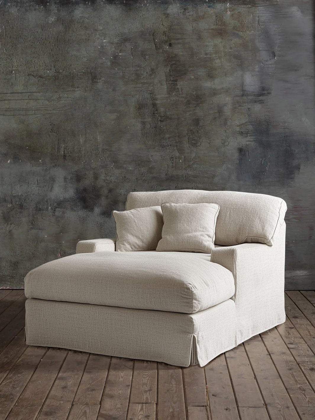 Capri linen chaise longue White Natur – Rue Vintage 74